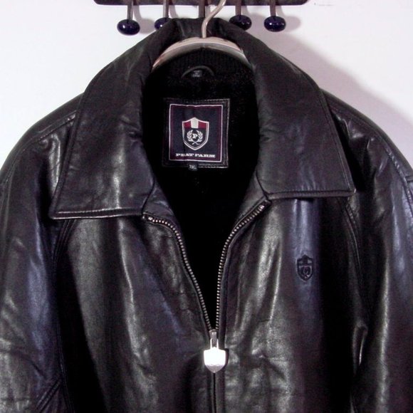 Phat Farm | Jackets & Coats | Vtg 9s Phat Farm Black Leather Jacket Sz ...